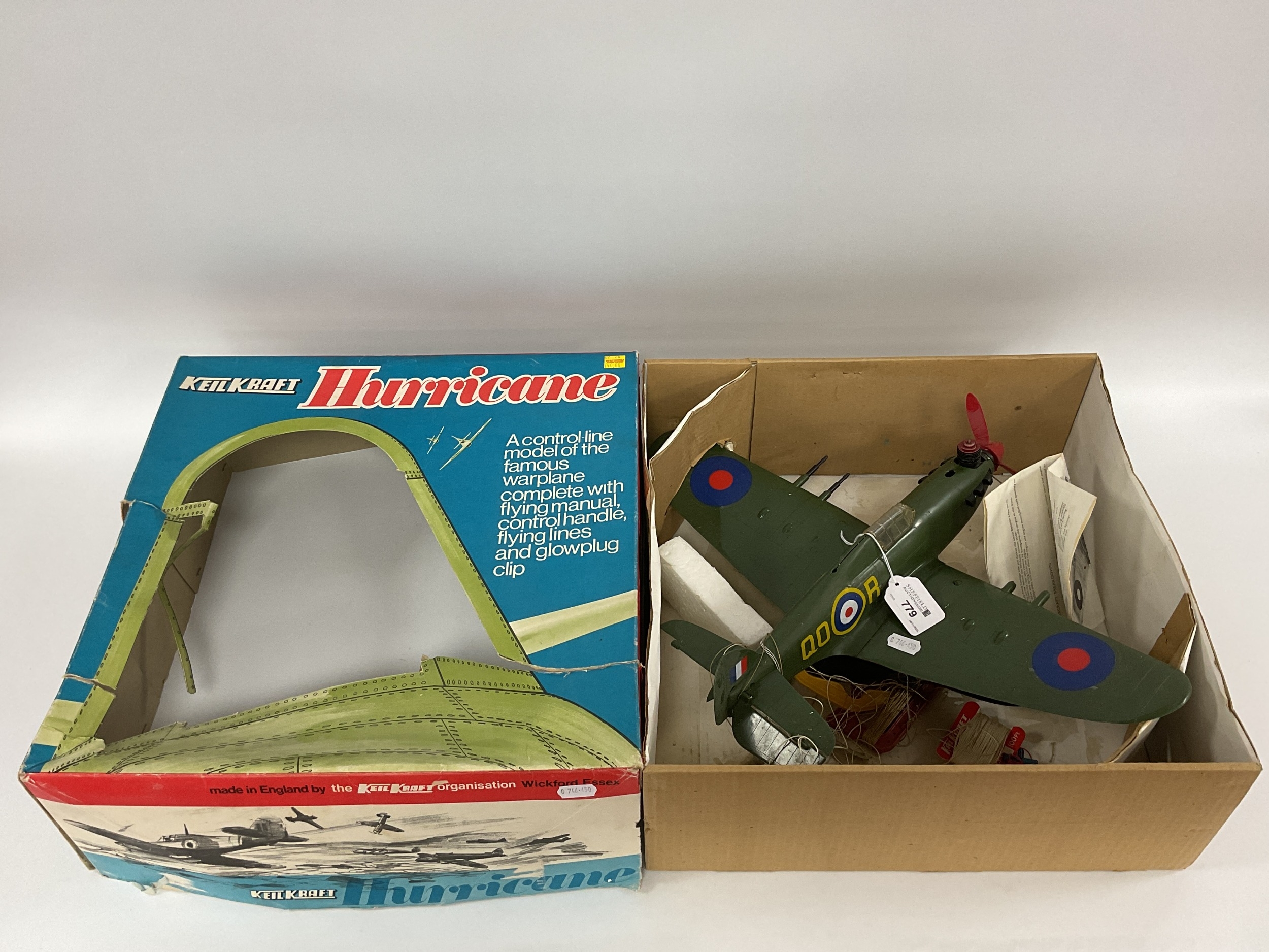 A Keil Kraft 'Ready to Fly' Plastic Control Line Model R.A.F. Hurricane ...