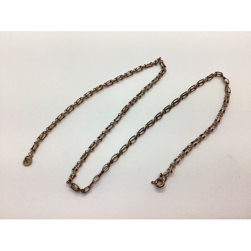 An Unusual Fancy Link Chain, stamped "375", approximately 42cm long ...