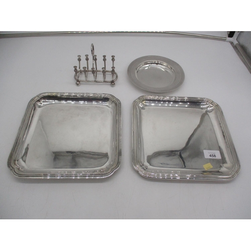 Silver Plated Thistle Toast Rack and Pair of French White Metal Serving ...