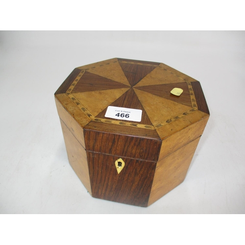19th Century Rosewood and Burr Wood Octagonal Box, 18cm diameter