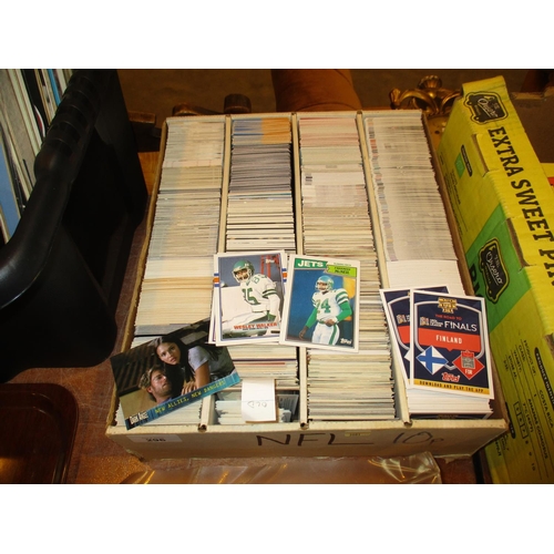 Box of NFL, Football and Other Sports, TV and Film Trading Cards