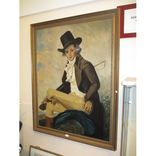 P. Richardson 1986, Oil on Canvas of a Young Huntsman, 120x90cm