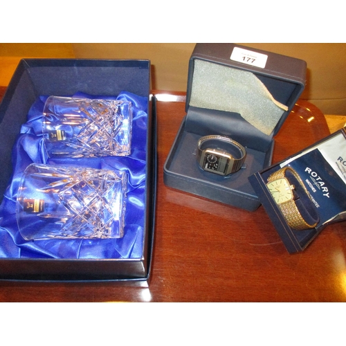 Seiko Chronograph Digital Watch, Rotary Q San Marco Watch and a Pair of ...