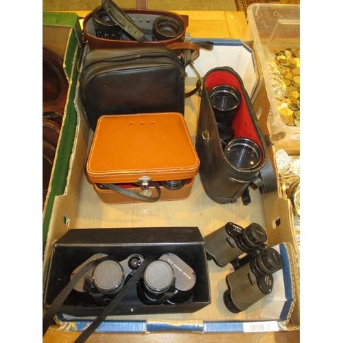 Six Pairs of Binoculars - Miranda 10x50, Mamiya 8x30, Scope 9x35, Mark ...