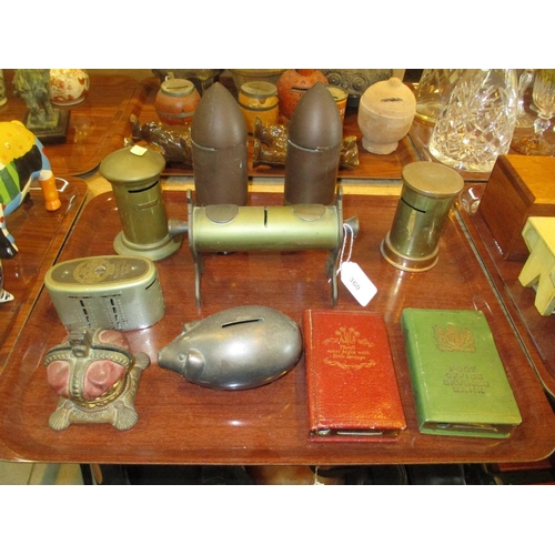 Pair of Cartridge Shell Money Boxes and 8 Others