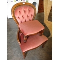 Victorian Style Deep Buttoned Chair with Stool