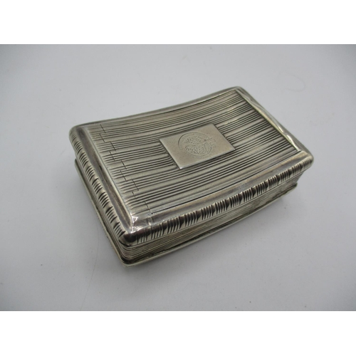 Georgian Birmingham Silver Snuff Box of Curved Form, hallmarks rubbed, 127g