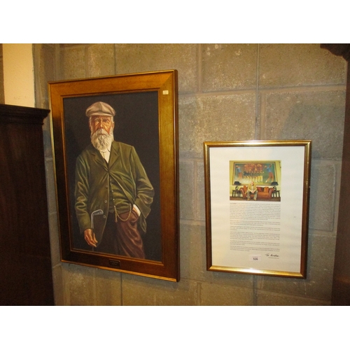 Joe Austen Portrait of Old Tom Morris along with Framed Information on ...