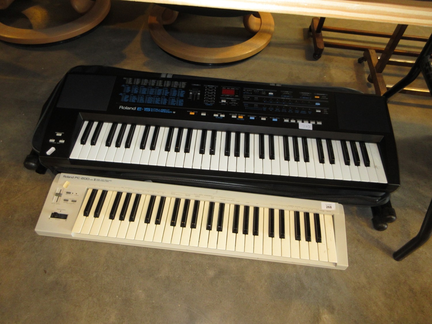 Roland E-15 Intelligent Synthesiser and Roland PC-200 MK II Midi ...