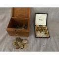 A large quantity of Georgian tokens and a box containing a selection of ...