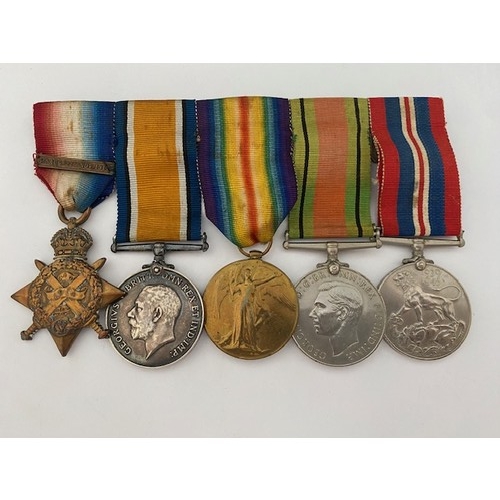 A group of five First and Second World War medals awarded to 8809 Pte E ...