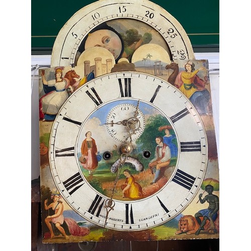 A 19th Century longcase clock by Hugh Roberts of Llangefni, the dial ...