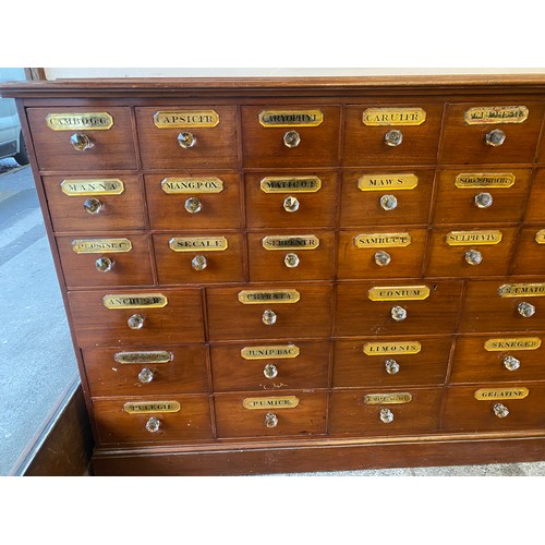 A 19th Century mahogany Apothecary's cabinet fitted twenty seven narrow ...