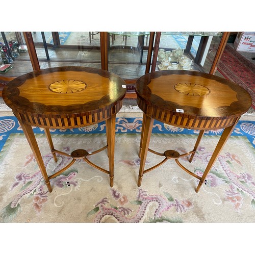 A pair of reproduction Brights of Nettlebed satinwood and crossbanded ...