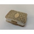 A modern silver snuff box with vacant oval cartouche and engraved ...