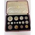 A 1937 Specimen coin set, in red leather box