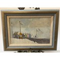 Terence Bennett 94. A signed oil on canvas - Beach Huts Sutton, framed ...