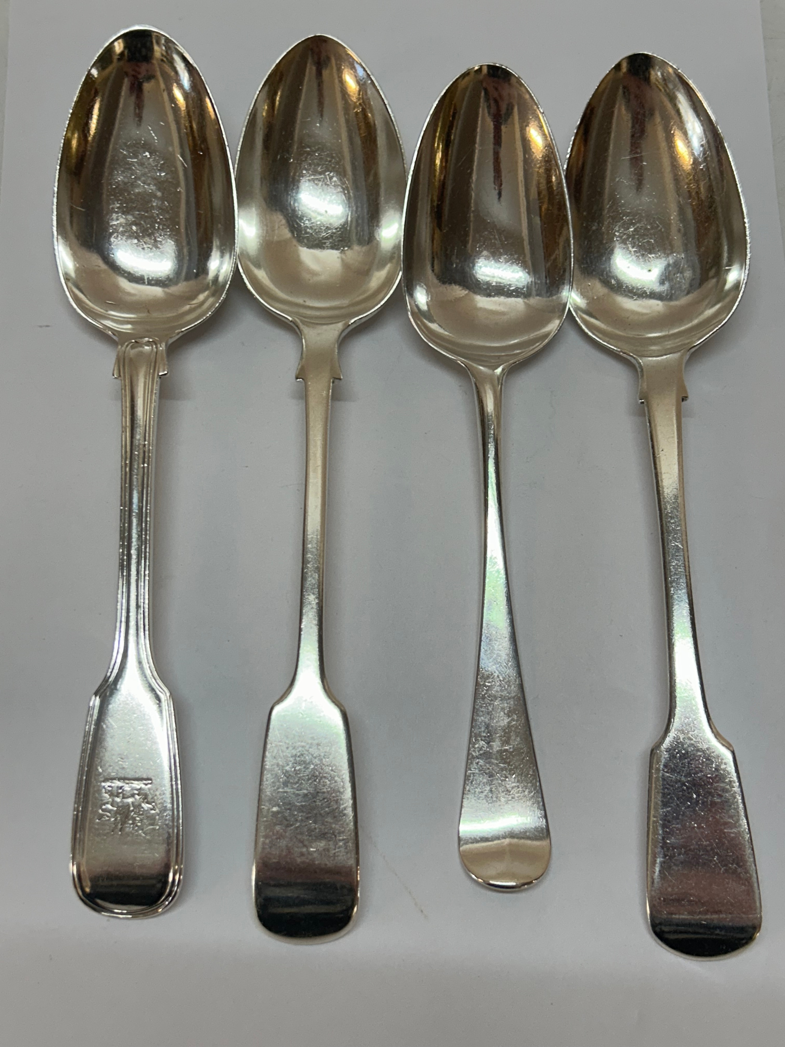 Two Georgian silver tablespoons - London 1771, makers marks for William ...