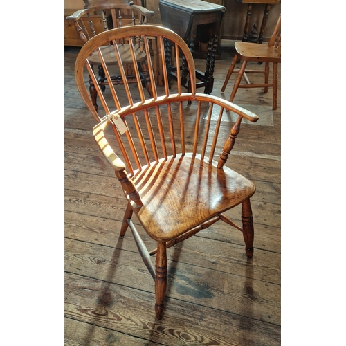 Elm spindle back Windsor chair with scalloped seat