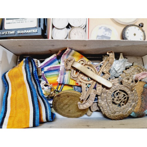 Collection of militaria, coins and ephemera incl. GB WWI War & Victory ...
