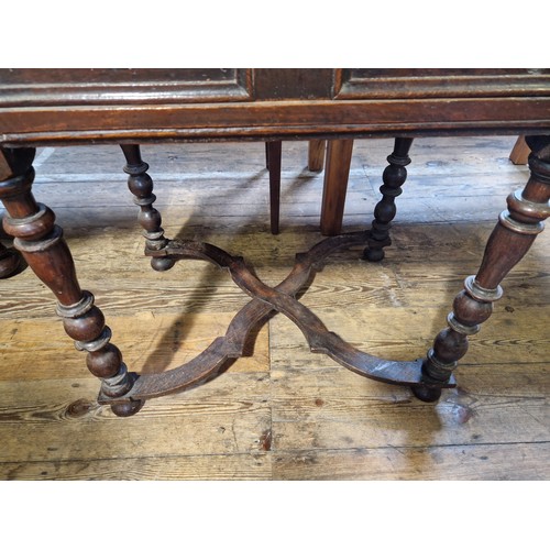 18th century oak rectangular side table with single drawer, shaped ...