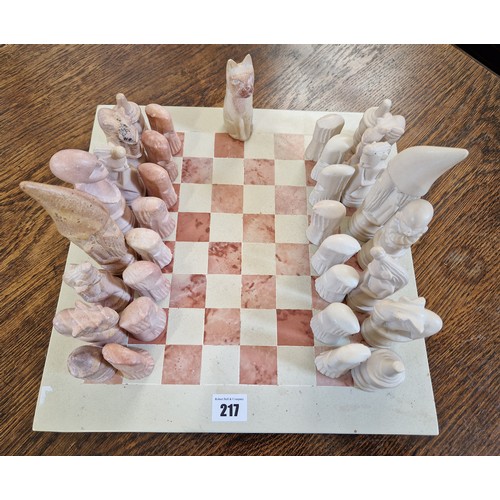 Modern stoneware chess set