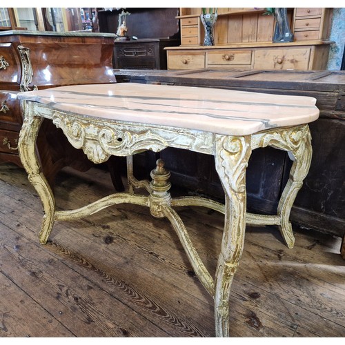 Empire style reproduction centre table with serpentine marble top on ...