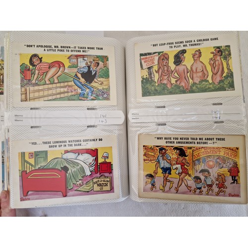 Album of approx. 200 standard-size humorous and comic postcards ...