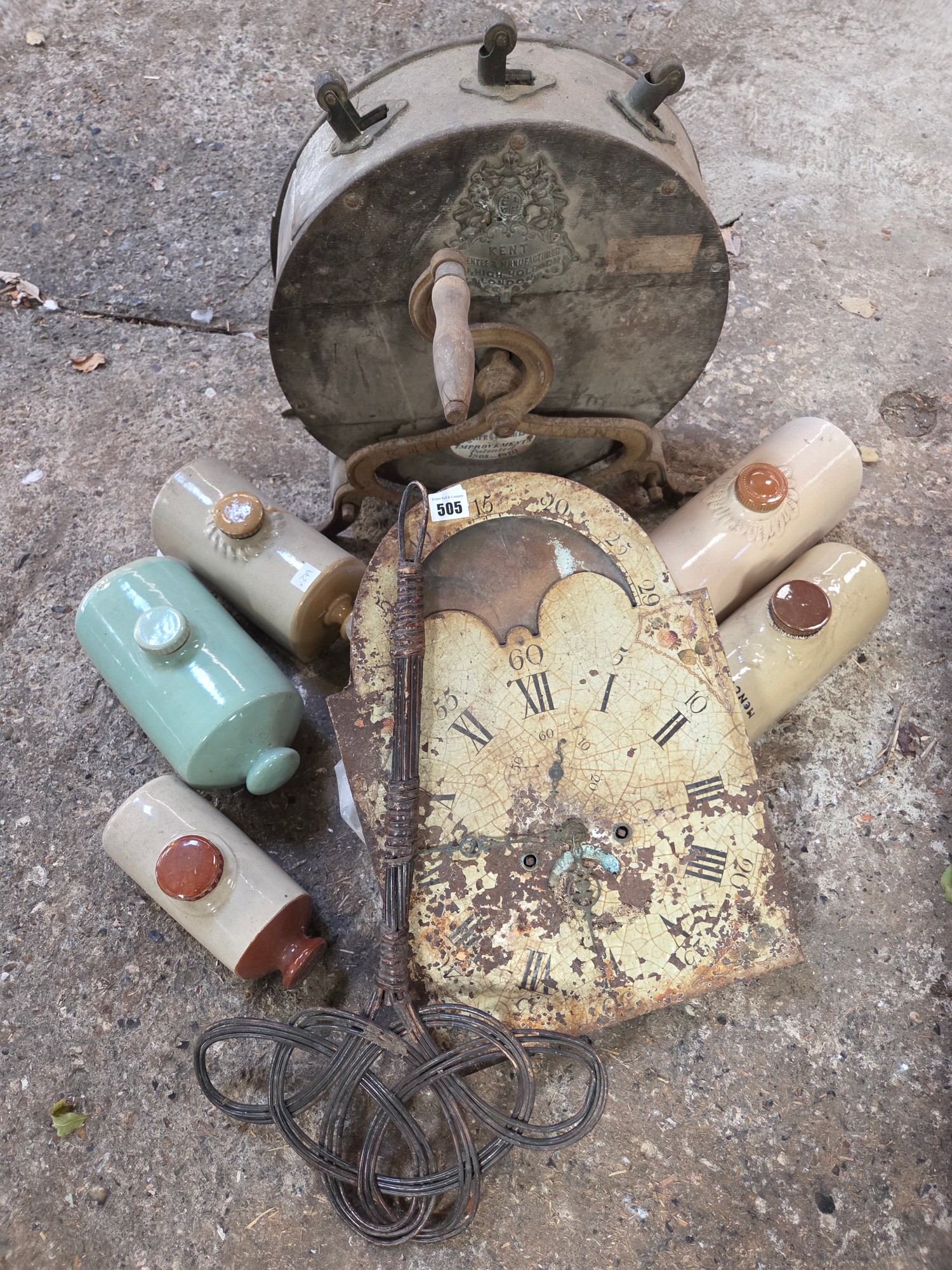 Kent's Victorian patent knife cleaner, 8-day long case clock movement ...