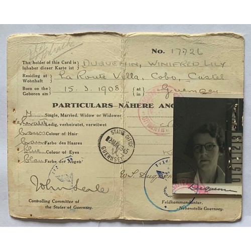 WW2 Guernsey under German Occupation, civilians Identity Card ...
