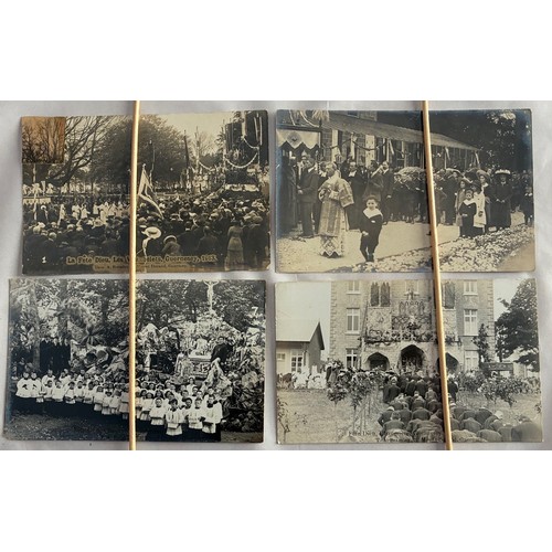 Three real photographic postcards by Thomas Bramley, La Fete Dieu Les ...
