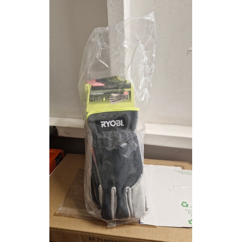 Ryobi Timberwolf leather gardening gloves x 10 size M.