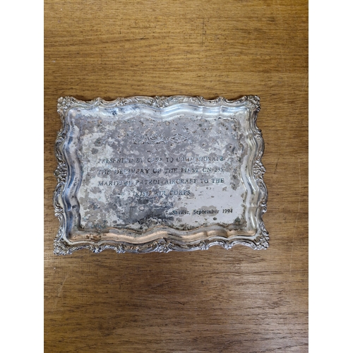 Ceremonial presentation tray. Silver plated.