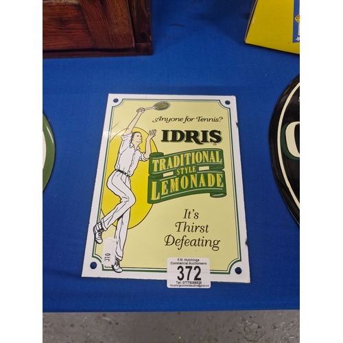 Idris lemonade enamel sign 20cm x 15cm