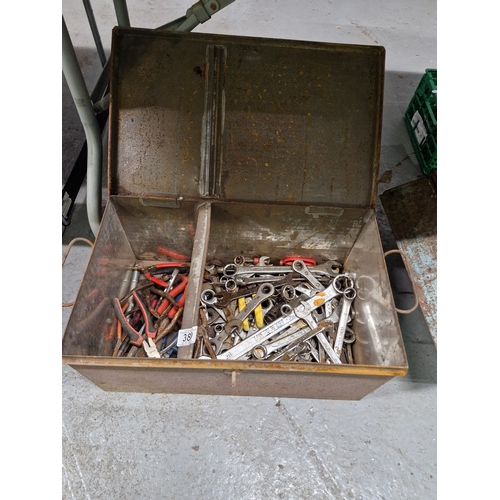 box of vintage spanners