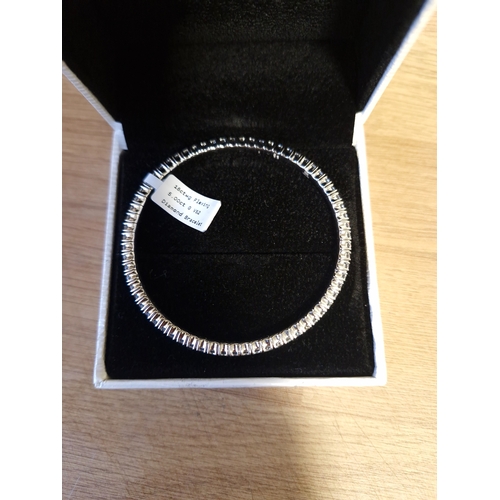 18ct White gold Flexing Bracelet with 5.00ct Rated G-VS-2 Diamonds.