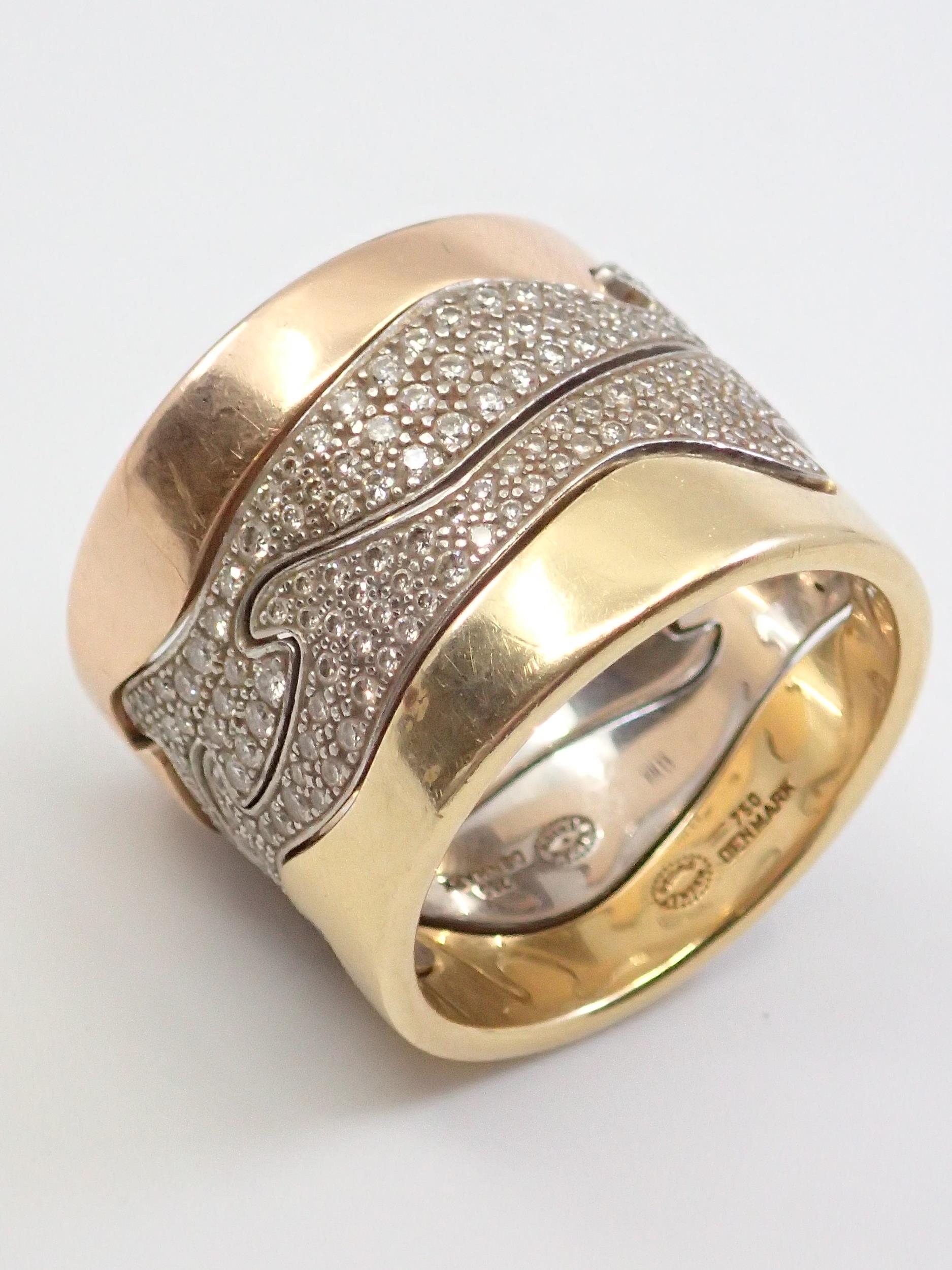 A diamond fusion ring by Georg Jensen approx. 28.4 grams set in 18ct ...