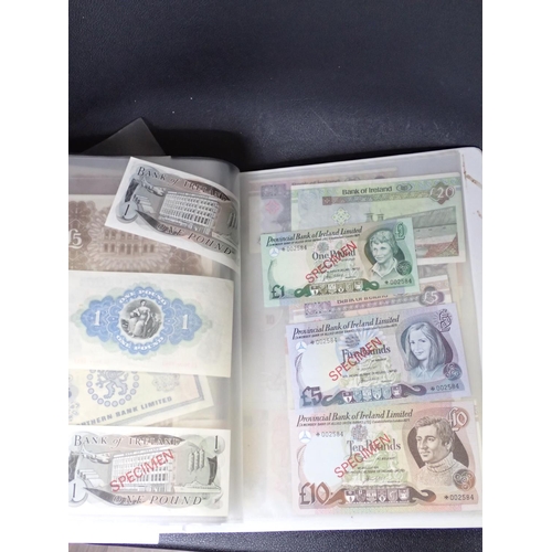 A large collection of bank notes, which includes Sterling bank notes ...