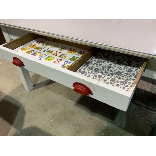A large formica topped pine table mid century C.1970’s kitchen table ...