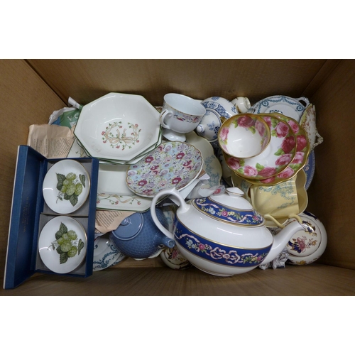 A collection of mixed china including Royal Albert, Spode, etc ...
