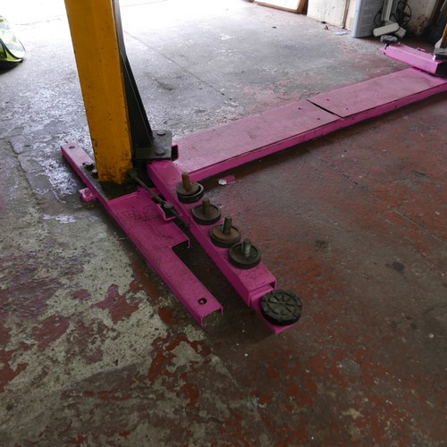 A Tecalemit Twintec MK5 2.5 tonne two-post automotive vehicle lift, cat ...
