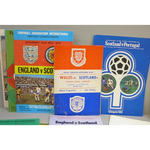 Football memorabilia; Scotland National teams home and away programmes ...