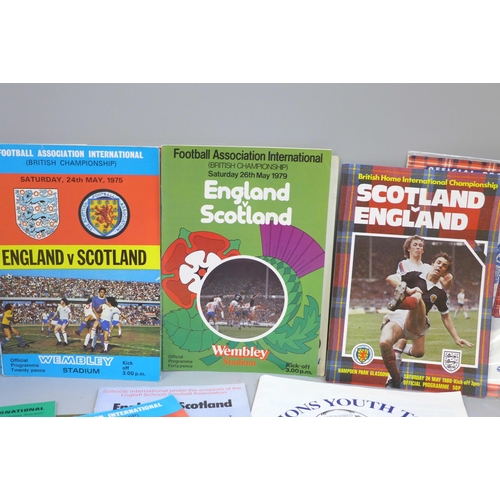 Football memorabilia; Scotland National teams home and away programmes ...