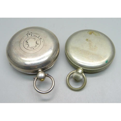 A silver cased English Lever pocket watch, Chester 1900, and Cortébert
