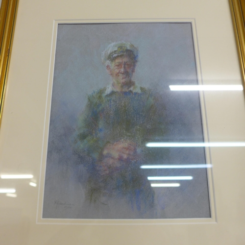 Dorothy J. Goodman (Nottingham artist), five portraits, pastels, all framed
