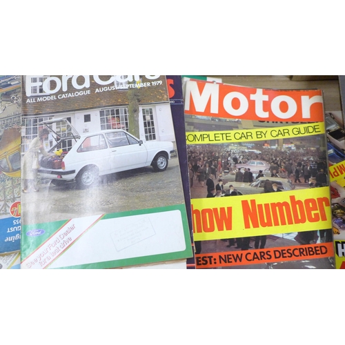 A collection of motoring books and magazines, mid 20th Century and ...