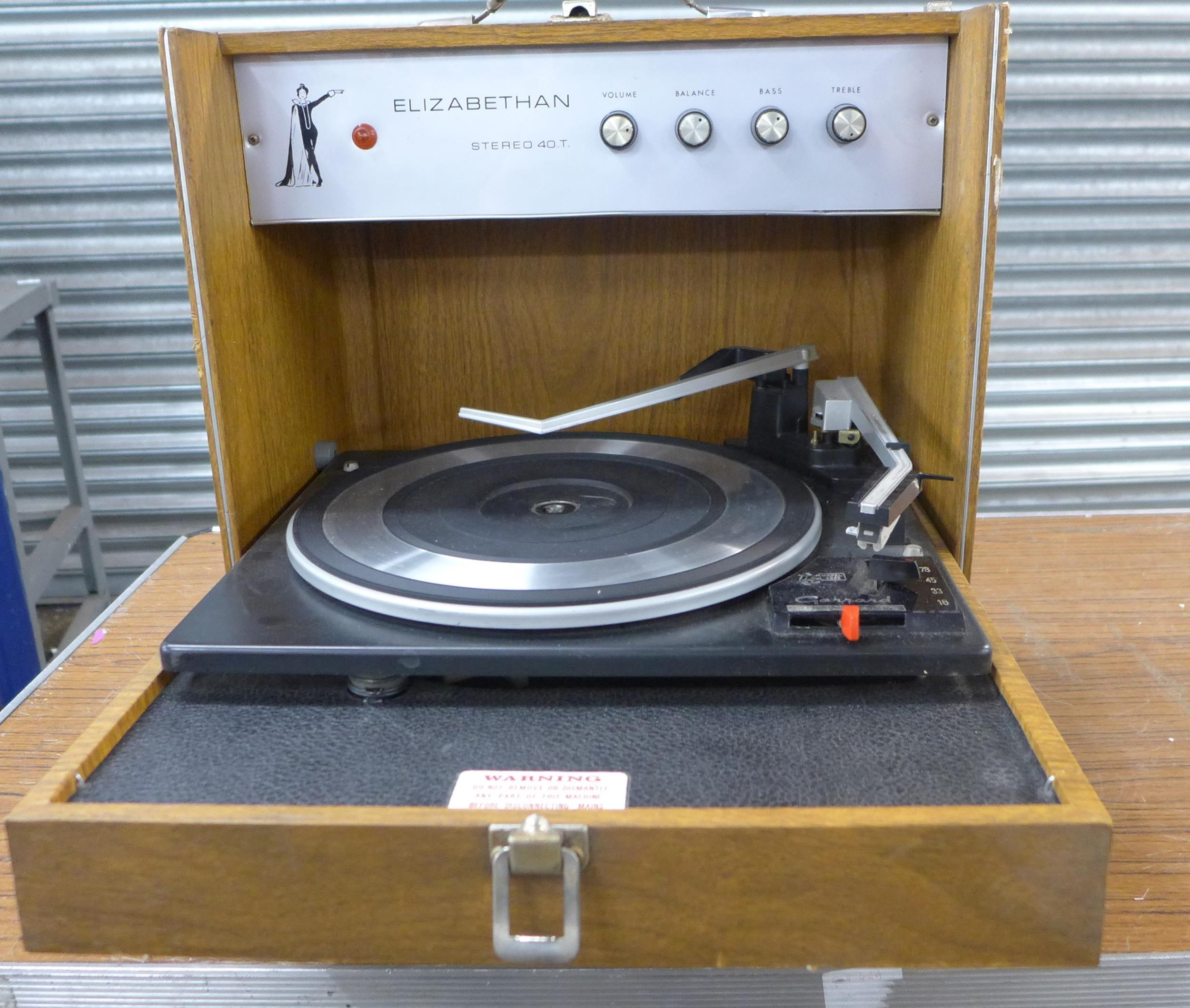 An Elizabethan Garrard stereo 40T stereo system with a Garrard model ...