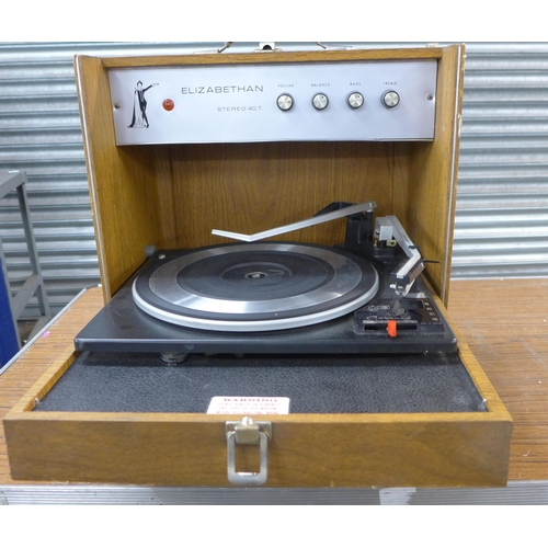 An Elizabethan Garrard stereo 40T stereo system with a Garrard model ...