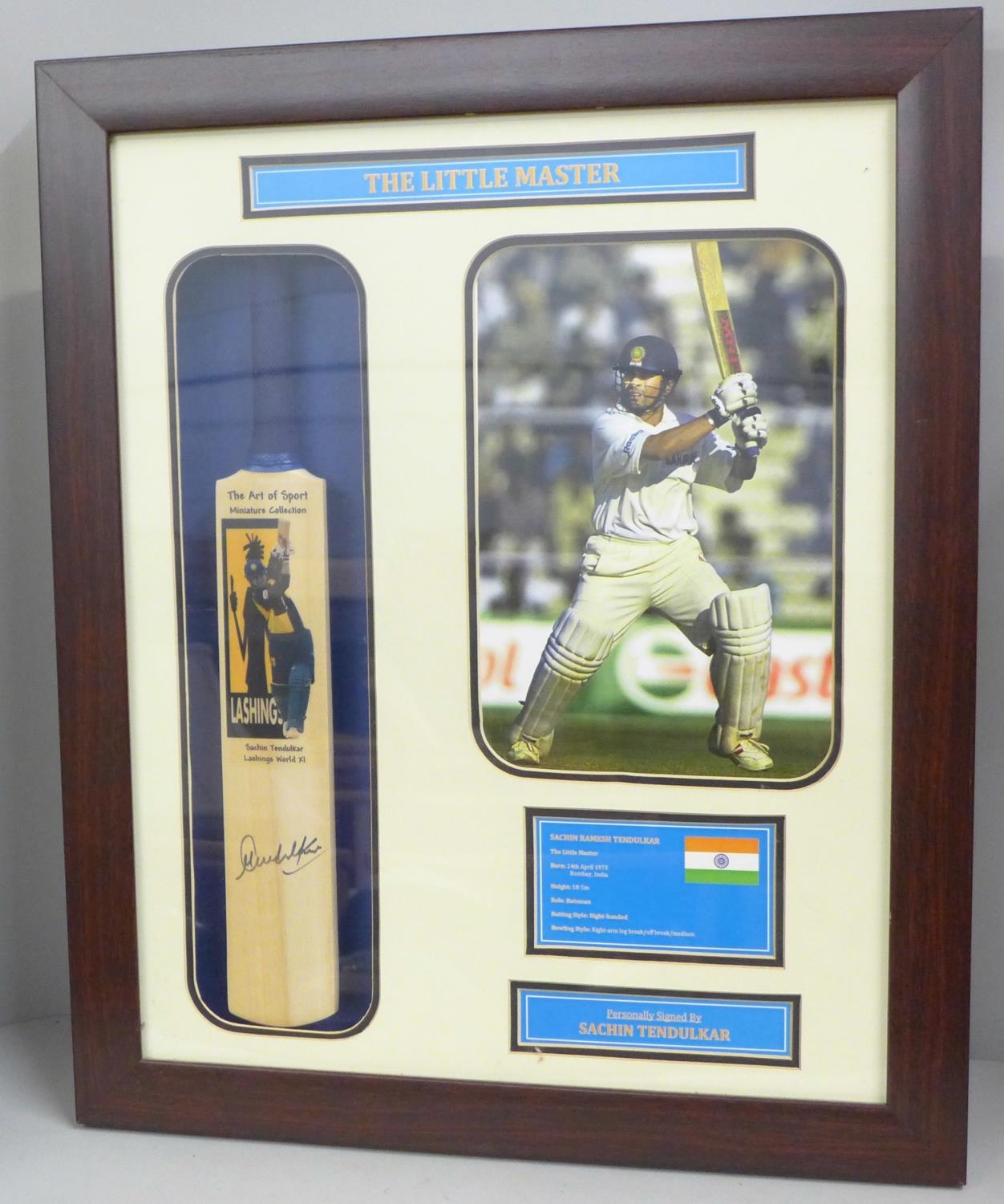 A 'The Little Master', cricket bat signed by Sachin Tendulkar, in ...