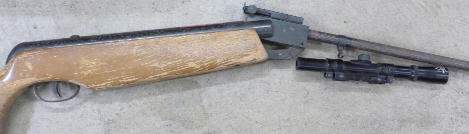 A .22 Superfire Power Magnum air rifle by ASI and an ASI 4 x 20 scope